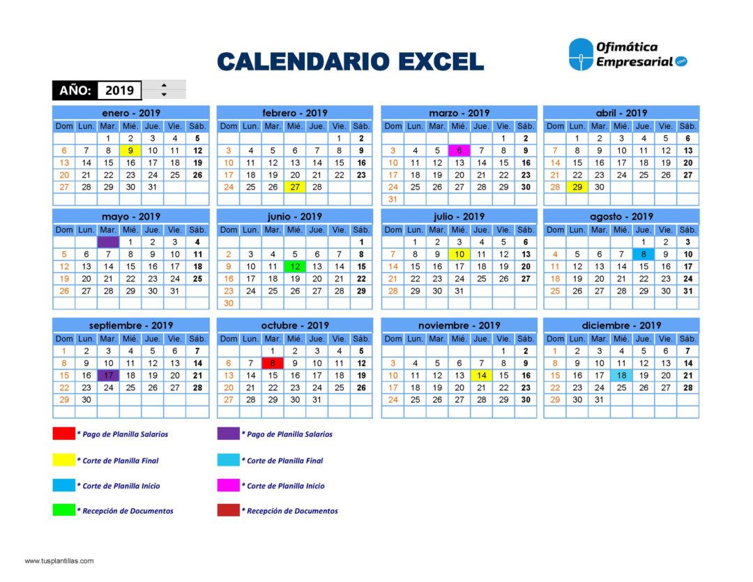 CALENDARIO EXCEL - con TODOS los Años - Listo para Imprimir.